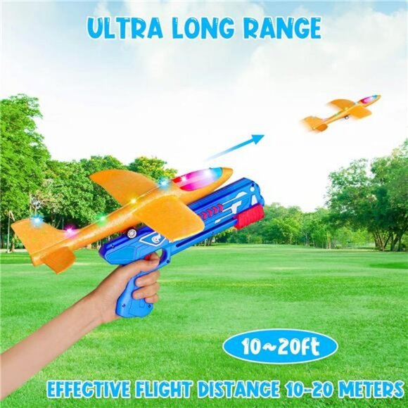 Toys | 2 Pack Led Light Airplane Launcher Toy Set Throwing Foam Glider ...